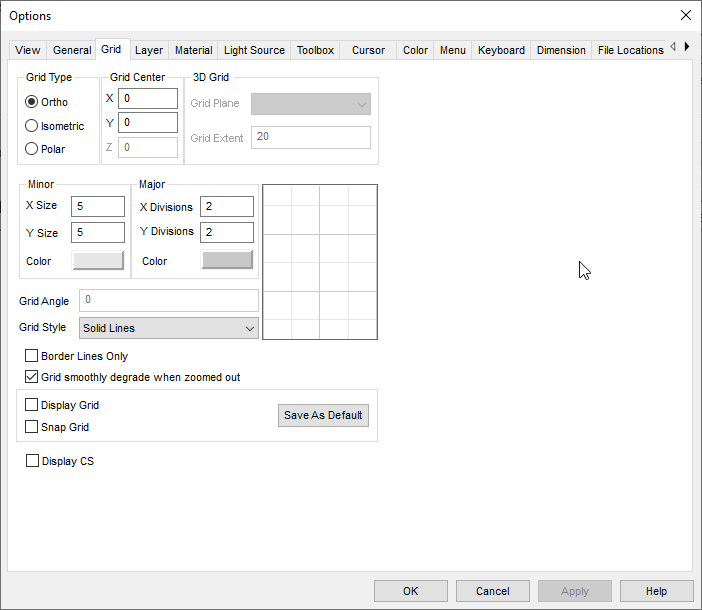 Grid Options - DesignCAD 2021 User Guide